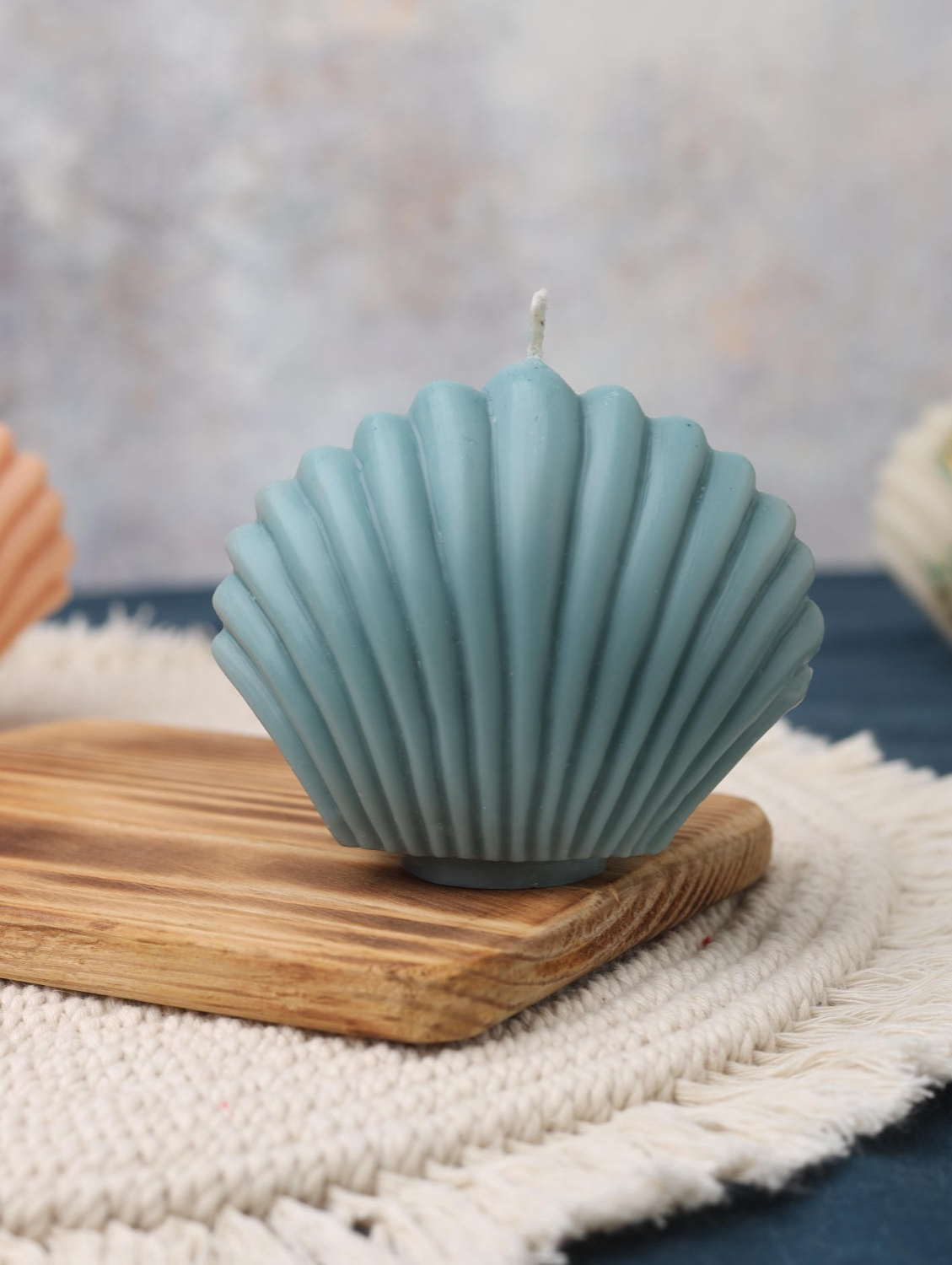Seashell Candle - Aqua Blue